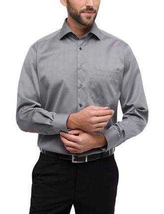 Eterna Homme Cover Shirt Comfort FIT 1/1 Gris 46_H_1/1