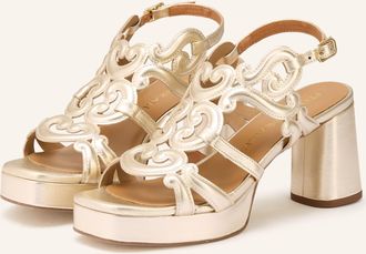 Pedro Miralles Plateau-Sandaletten Napa Metal silber