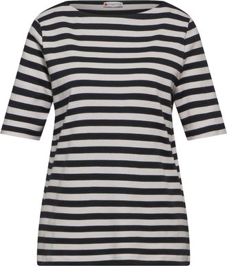 Street One Damen A321933 Gestreiftes Shirt, Black, 40