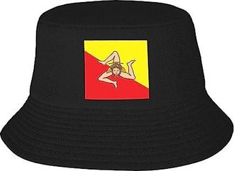 Generic Chapeau De Godet Drapeau Sicilien Chapeaux De Visi&egrave;re Respirant &Eacute;t&eacute; Bonnet Soleil, pour Plage, De P&ecirc;che, Chasse, 56-58cm