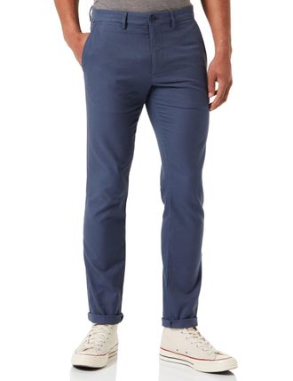 Tommy Hilfiger Herren Bleecker Chino Basket Weave Hose, Faded Indigo, 29W x 36L