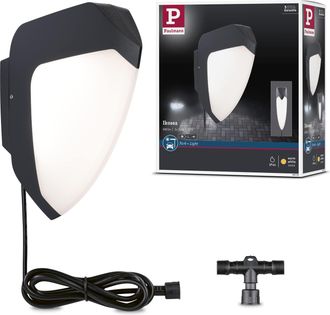 Paulmann 94519 Park + Light LED Au&szlig;enleuchte Wandleuchte Ikosea IP44 incl. 2x2,8 W Warmwei&szlig; Anthrazit Au&szlig;en Kunststoff Beleuchtungssystem 3000 K