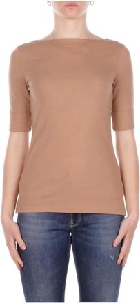 Ralph Lauren Femme, Pulls, Brun, Taille: 40 FR Judy Maille Manches Coudes