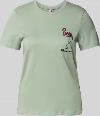 Only Regular Fit T-Shirt mit Paillettenbesatz Modell KITA