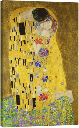 Posterlounge Der Kuss (Detail) Leinwandbild von Gustav Klimt 40 x 60 cm Gelb Wandbilder Wanddeko