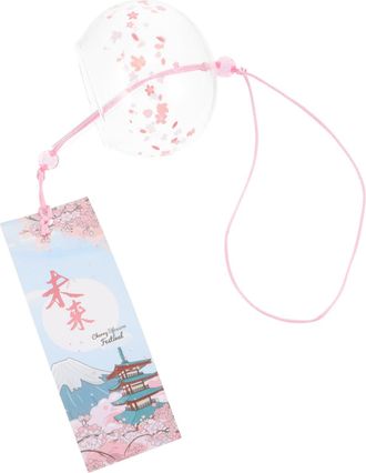 Yardwe Japanisches Windspiel Glas Windspiel Für Draußen Und Drinnen Handgefertigter Glas Glockenanhänger Langlebig Rosa Kirschblüten Hängende Garten Und Fens