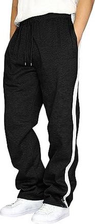 Generic Pantalon de sport pour homme - Long - En coton l&eacute;ger - Pantalon de jogging - Confortable - Baggy droit - Avec cordon de serrage et poches - Pantalon d