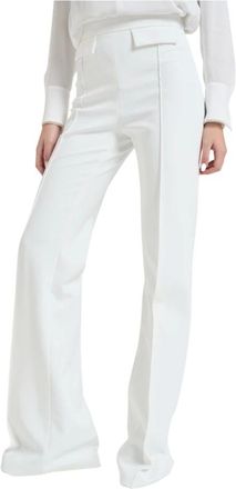 Elisabetta Franchi Femme, Pantalons, Blanc, Taille: 42 FR Wide Pantalons