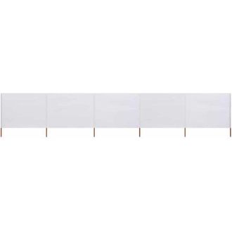 vidaXL Paravent 5 panneaux Tissu 600 x 160 cm Blanc sable