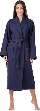 Ladeheid Peignoir de Bain &Eacute;ponge 100% Coton Femme LA40-227 (Bleu Fonc&eacute; (D12), L)