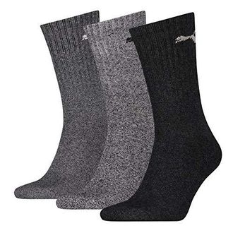 Puma Lot de 6 paires de chaussettes de sport unisexes avec semelle en éponge, Anthracite/gris, 39-42