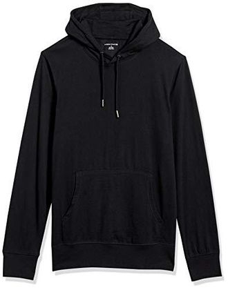 Amazon Essentials Sweatshirt à Capuche Entièrement en Jersey Léger Homme, Noir, XXL