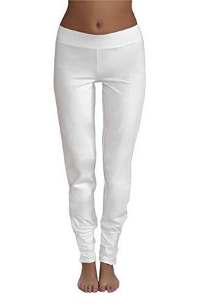 Leela Cotton Pantalon de yoga pour femme en coton bio - Pantalon de loisirs - Pantalon de sport - Pilates, blanc naturel, S