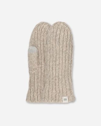 UGG Grobe Rippstrickf&auml;ustlinge f&uuml;r Damen in Light Grey, Gr&ouml;&szlig;e