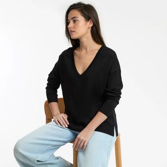 La Redoute Collections Pull Col V En Fine Maille