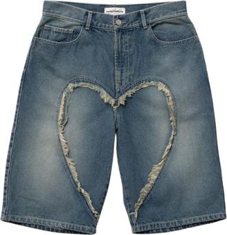 Carne Bollente Homme, Shorts, Bleu, Taille: W30 Wide Denim Shorts