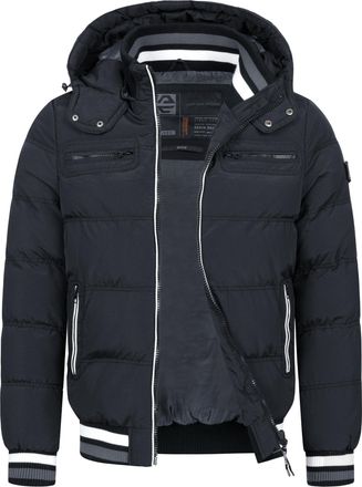 Indicode Herren Marlon Steppjacke in Daunenjacken-Optik | Winterjacke Übergangsjacke Schwarz, XXL