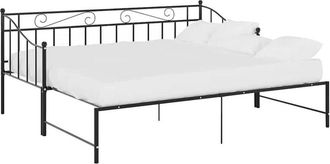 vidaXL Ausziehsofa Bettgestell Schwarz Metall 90x200 cm Vidaxl
