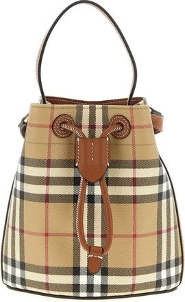 Burberry Femme, Sacs, Multicolore, Taille: ONE Size Check-print Leather Bucket Bag