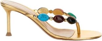 Gianvito Rossi Sandalen - Shanti Thong 70 Burma - Gr. 36,5 (EU) - in Gold - f&uuml;r Damen