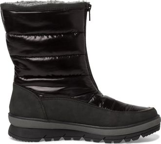 Jana Damen Winterstiefel ohne Absatz mit Reißverschluss Gefüttert Weite H Mehrweite, Schwarz (Black), 38 EU