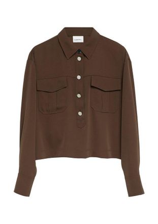 Comma Langarmbluse Bluse Verk&uuml;rzte Bluse mit Brusttaschen