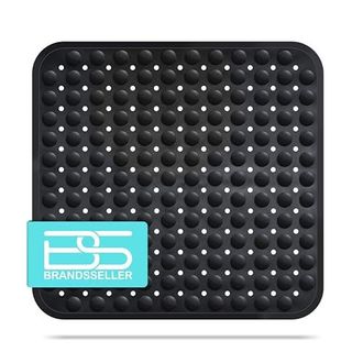 Brandsseller Tapis de Douche 53 cm x 53 cm Antidérapant Mat de Douche Anti-Glisse avec Ventouses - Noir