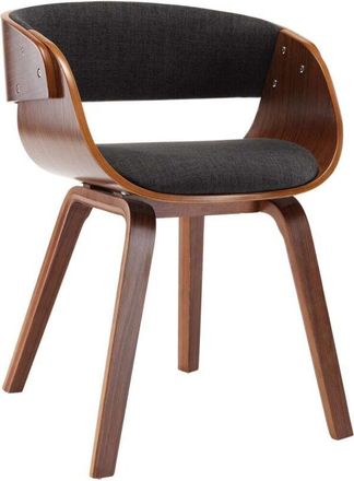vidaXL Vidaxl - Chaise de salle &agrave; manger Gris Bois courb&eacute; et tissu