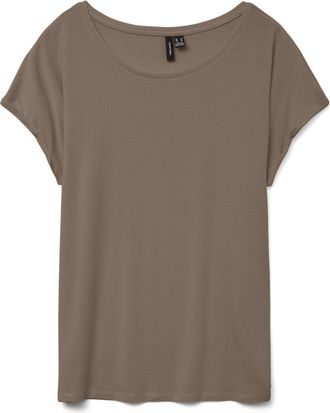 Vero Moda Damen Vmava Plain Ss Top Ga JRS Noos, Fossil, XS