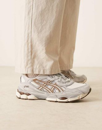 Asics Gel-NYC - Baskets - Cr&egrave;me/gris ciment