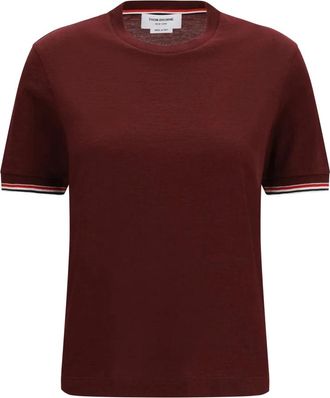 Thom Browne Wollmischungs-T-Shirt - - Tops - Damen - Rot - XS