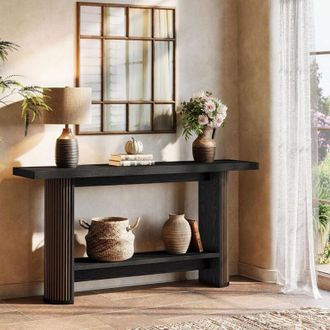 Tribesigns Tribesigns Table Console, Table dentr&eacute;e &Eacute;troite avec 2 &Eacute;tag&egrave;res, 140 x 30 x 80 cm, Console Bois Derri&egrave;re Le Canap&eacute; pour Salon, Couloir, Entr&eacute;e
