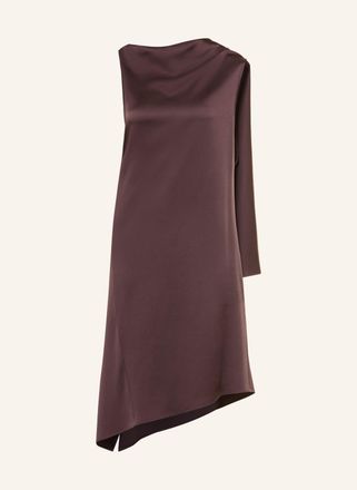 HUGO BOSS Satinkleid Daverse Mit Volants braun