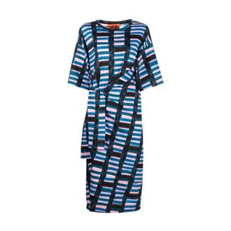 Colville Midi-Kleid mit abstraktem Muster und Taillendrehung - - Dresses - Damen - Mehrfarbig - XL