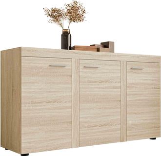 Mirjan24 Kommode Rango 3F mit 3 Türen, Highboard, Anrichte, Sideboard, Mehrzweckschrank, Naturtöne, Wohnzimmerschrank, Anrichte, Schrank (Sonoma Eiche)