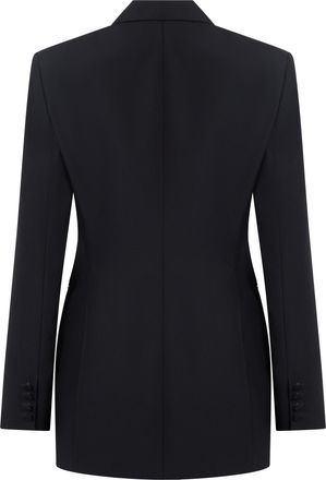 Blumarine Womens Wool Blazer Black Rose Embroidery Virgin Blazers Jacket