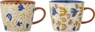 Bloomingville Anniversary Tasse, Braun, Steingut, T9,5xH8 cm, 2er-Set, 300 ml