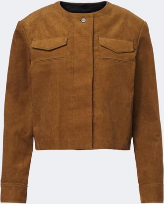 Tory Burch Cropped-Jacke aus Baumwoll-Cord