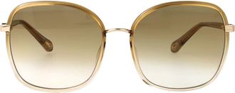 Chlo&eacute; Lunettes de soleil rectangulaires - Femme - Accessoires - Jaune - Taille: 59 MM