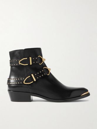Isabel Marant Bottines En Cuir &Agrave; Clous Et &Agrave; Boucles Zalya - Noir