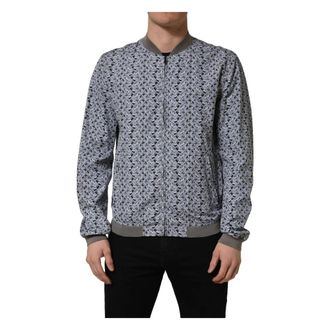 Dolce & Gabbana Cotton Car Print Bomber Jacket - - Jackets - Herren - Blau - XL