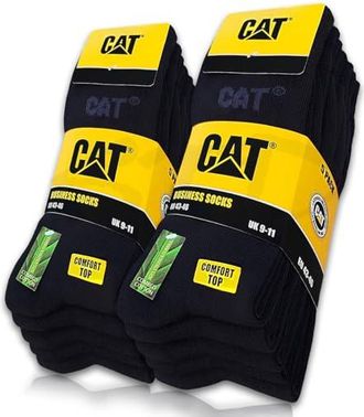 CAT CATERPILLAR BUSINESS Lot de 10 paires de chaussettes fines pour homme et femme sans caoutchouc avec pointe confort et pointe confortable dans les tail