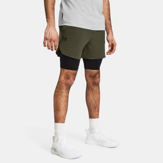 Under Armour Vanish Elite 2-in-1-Shorts für Herren Marine OD Grün / Schwarz / Schwarz S