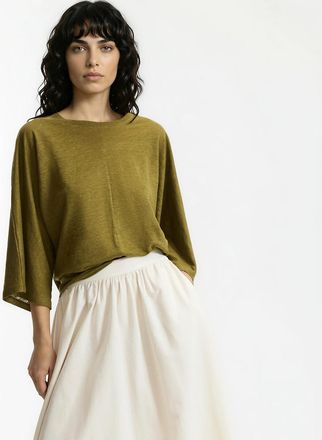 La Redoute Collections T-shirt En Lin Col Rond Manches Larges