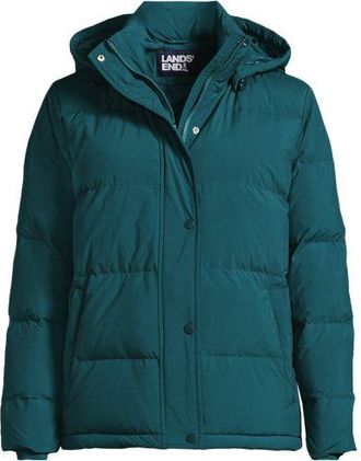 Lands End Wasserabweisende Daunenjacke, Damen, Gr&ouml;&szlig;e:48-50 regular, Blau, Nylon, by Lands End