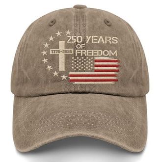 Generic US 250 Years Freedoms 1776-2026 250e anniversaire brod&eacute; casquette de baseball cool pour grand-m&egrave;re, Pigment Kaki, Taille unique