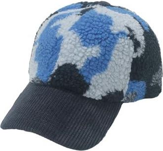 Generic Casquettes de baseball en laine dagneau chaude dhiver en polaire pour homme, bleu, M