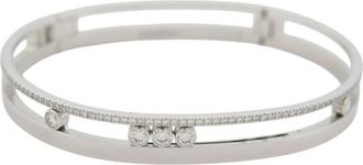 Messika Armband - NEUES MESSIKA BANGLE MOVE ROMANE 6514 WEISSGOLD DI - Gr. ONESIZE - in Silber - f&uuml;r Damen