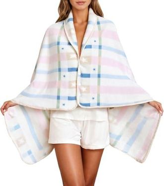 Generic Poncho Femme Hiver Chaud Chale Femme Hiver Chaud Cape Femme Effet enveloppant Couverture Portable Polaire Douce Pour Sieste Voyage &Eacute;tudiant Toute Sais