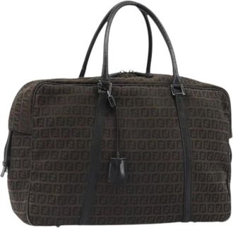 Fendi Sac Boston Zucchino Canvas Pre-owned - Femme - Pre-owned - Brun - Taille: ONE Size